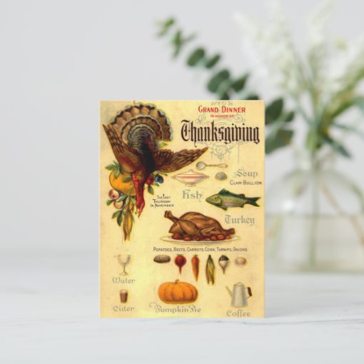 vintage thanksgiving menu | Zazzle