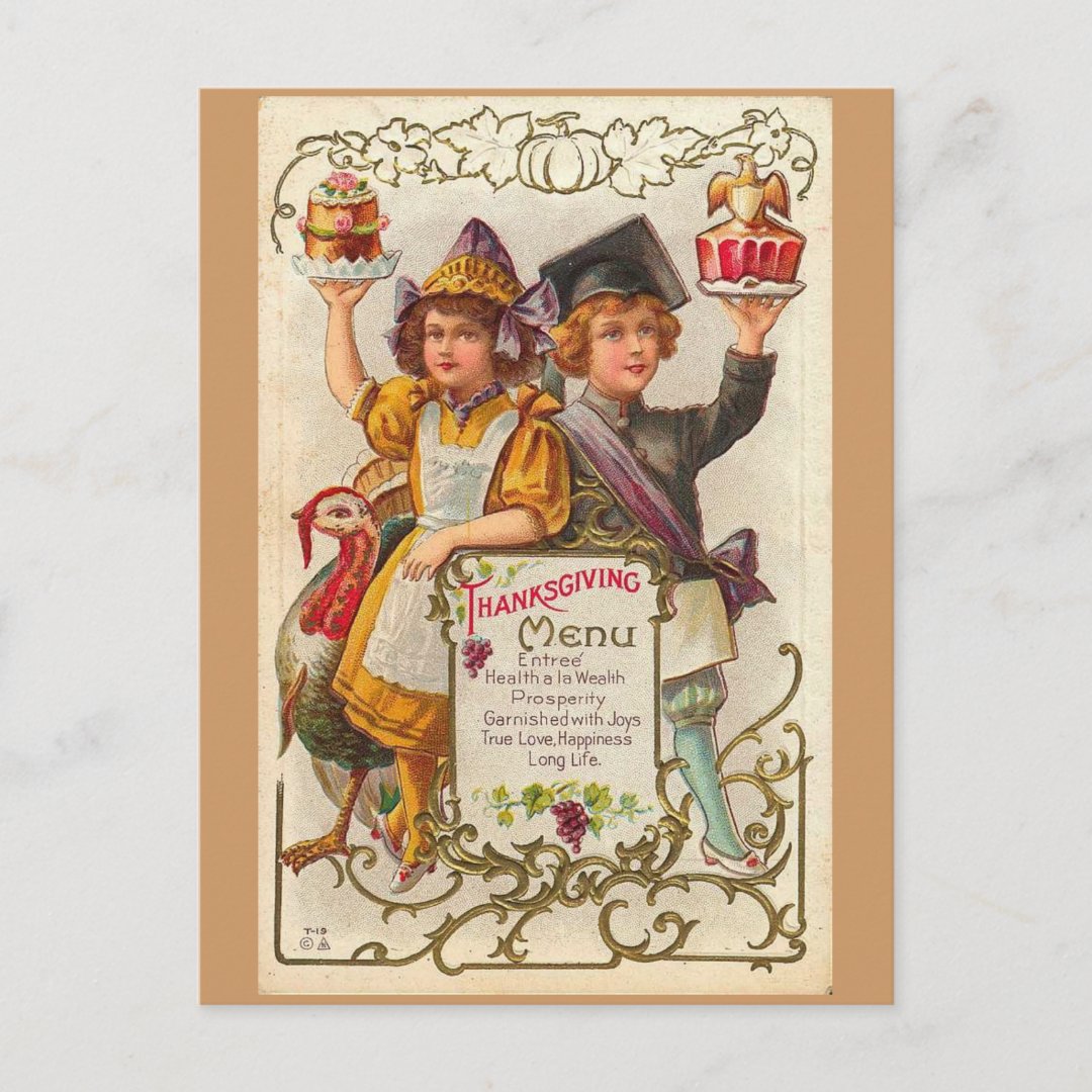 Vintage Thanksgiving Menu | Zazzle