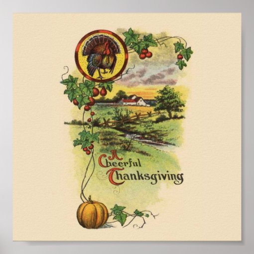 Vintage Thanksgiving Poster | Zazzle