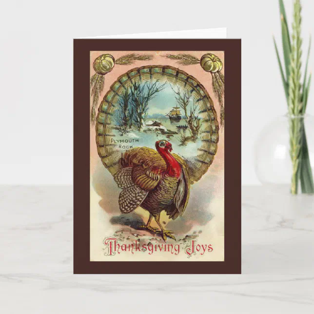 Vintage Thanksgiving Turkey Card | Zazzle