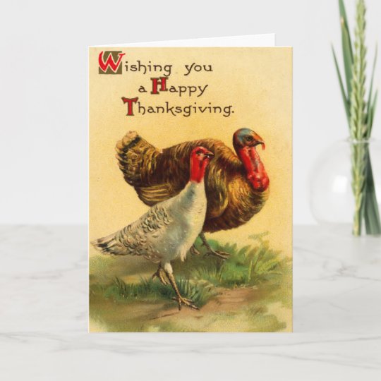 Vintage Thanksgiving Turkey Card | Zazzle.com