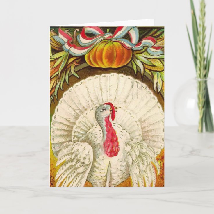 Vintage Thanksgiving Turkey Card | Zazzle