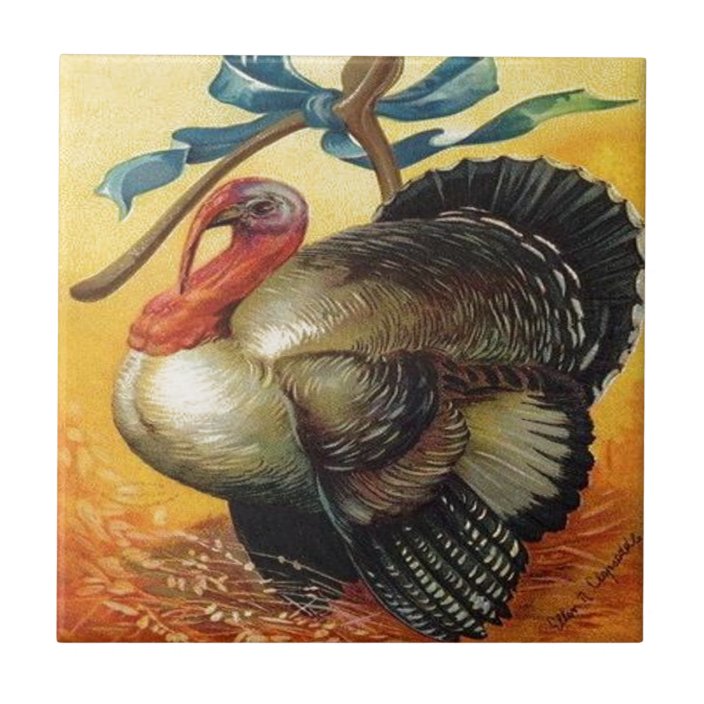 Vintage Thanksgiving Turkey Ceramic Tile | Zazzle.com