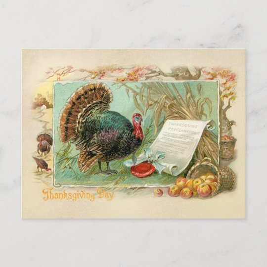 Vintage Thanksgiving Turkey Holiday Postcard | Zazzle.com