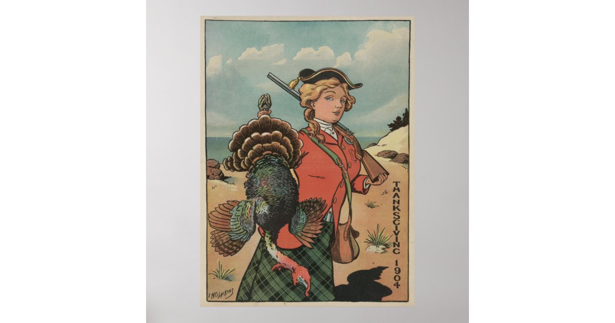 Vintage Thanksgiving Turkey Hunt (1904) Poster | Zazzle