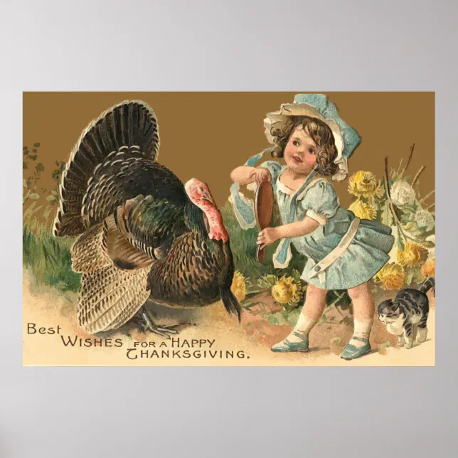 Vintage Thanksgiving Turkey II Poster | Zazzle