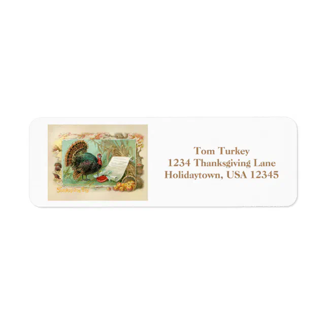 Vintage Thanksgiving Turkey Label | Zazzle