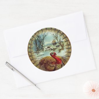 Vintage Thanksgiving Turkey Large Sticker | Zazzle