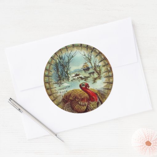Vintage Thanksgiving Turkey Large Sticker | Zazzle
