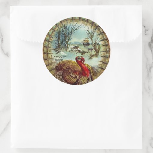 Vintage Thanksgiving Turkey Large Sticker | Zazzle