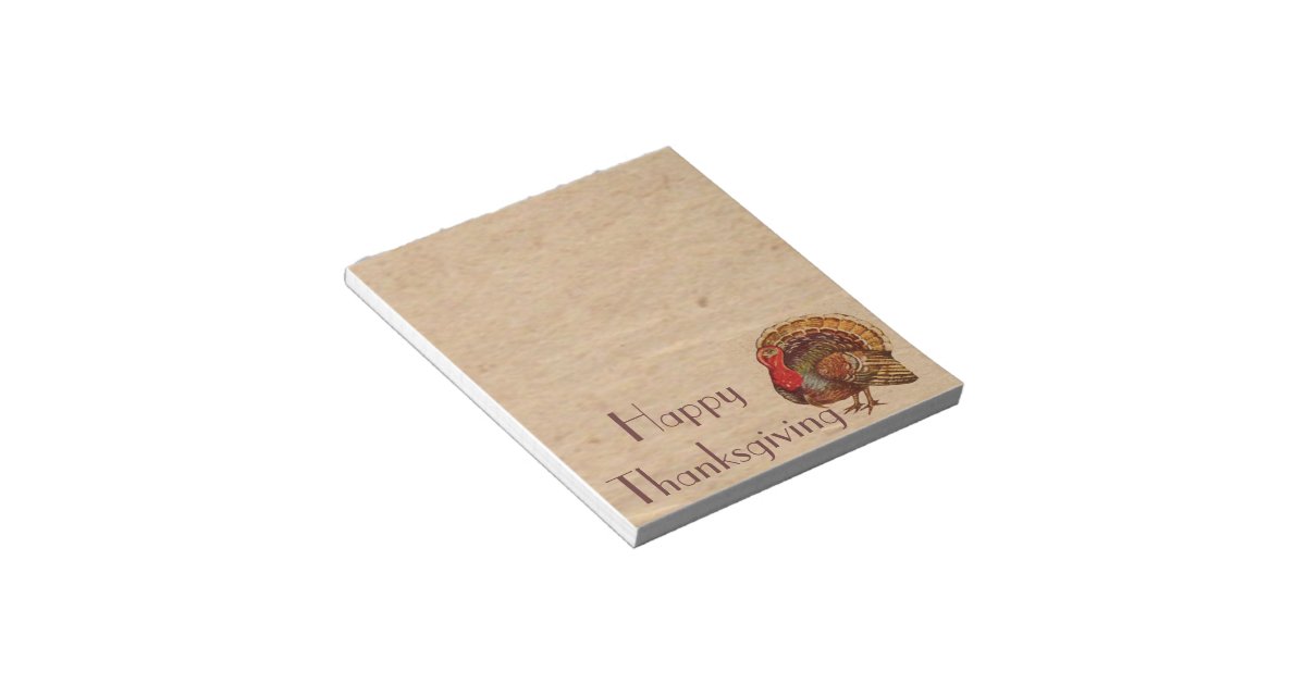 Vintage Thanksgiving Turkey Notepad | Zazzle