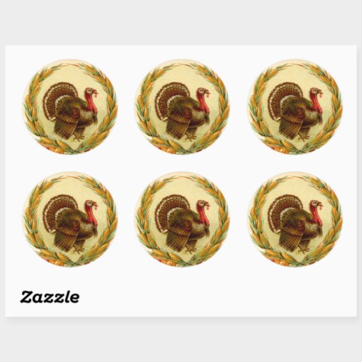 Vintage Thanksgiving Turkey Sticker | Zazzle