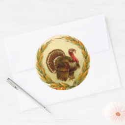 Vintage Thanksgiving Turkey Sticker | Zazzle