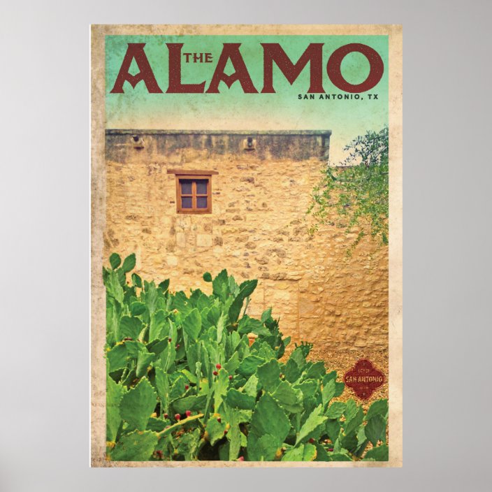 Vintage The Alamo Travel Poster | Zazzle