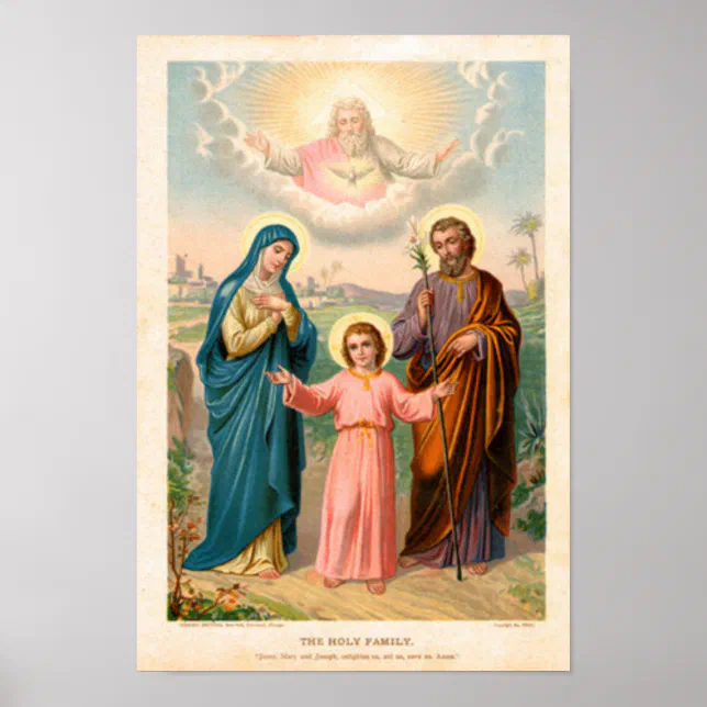 vintage the holy family, Jesus christ, Josef,Mary Poster | Zazzle