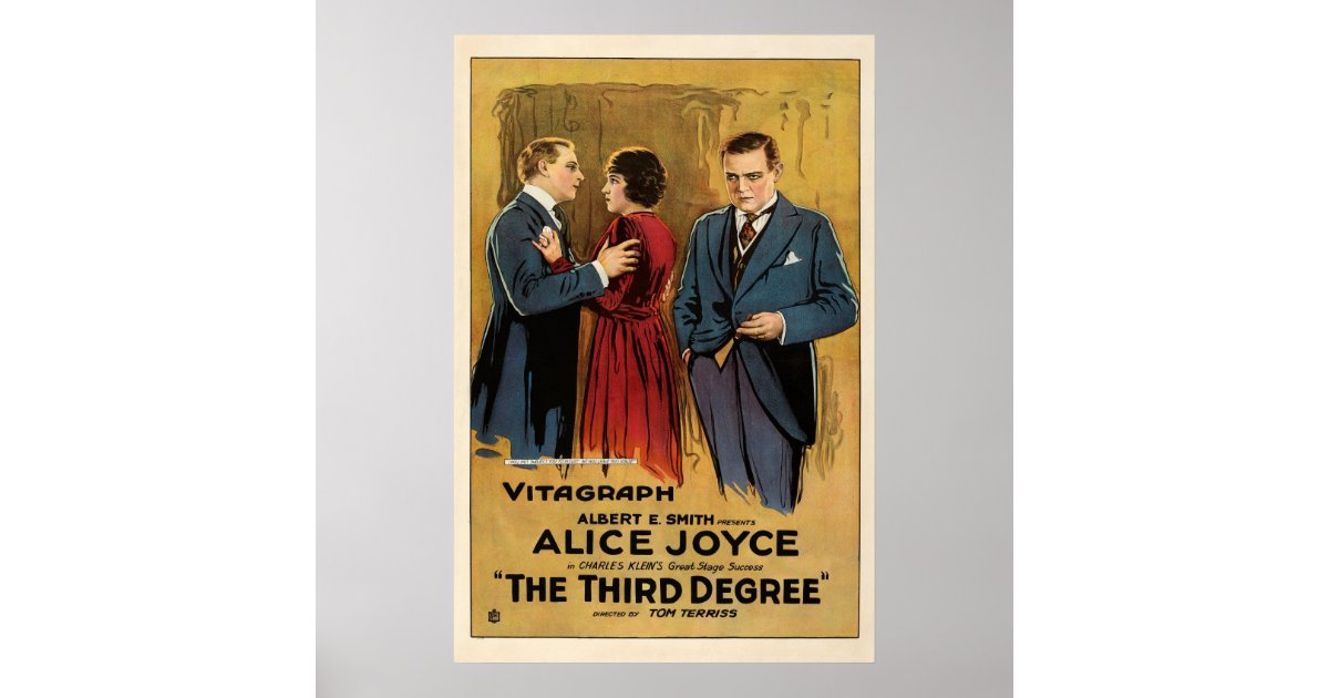 Vintage The Third Degree 1919 Silent Crime Movie Poster | Zazzle