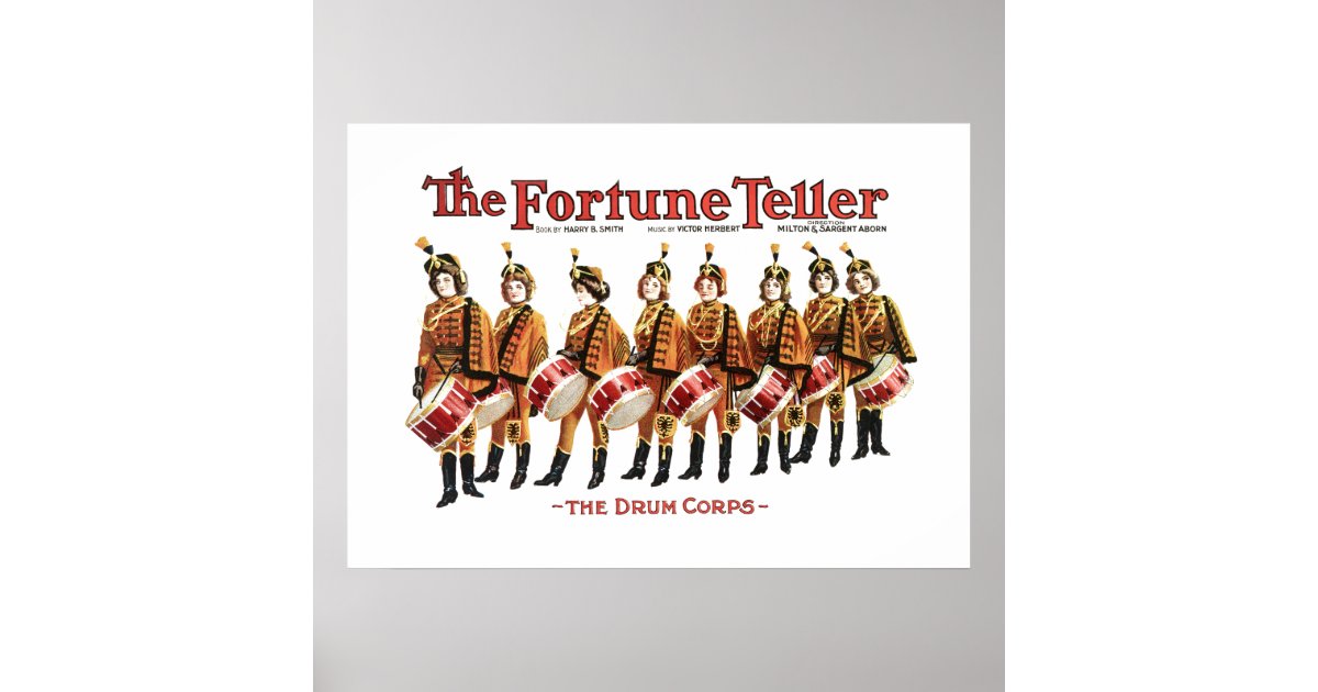 Vintage Theater Drum Corps Drummer Girl Music Poster | Zazzle