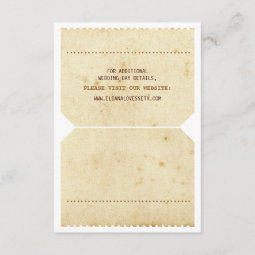 Vintage Theater Ticket Reception Insert Card | Zazzle