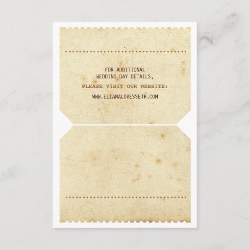 Vintage Theater Ticket Reception Insert Card | Zazzle