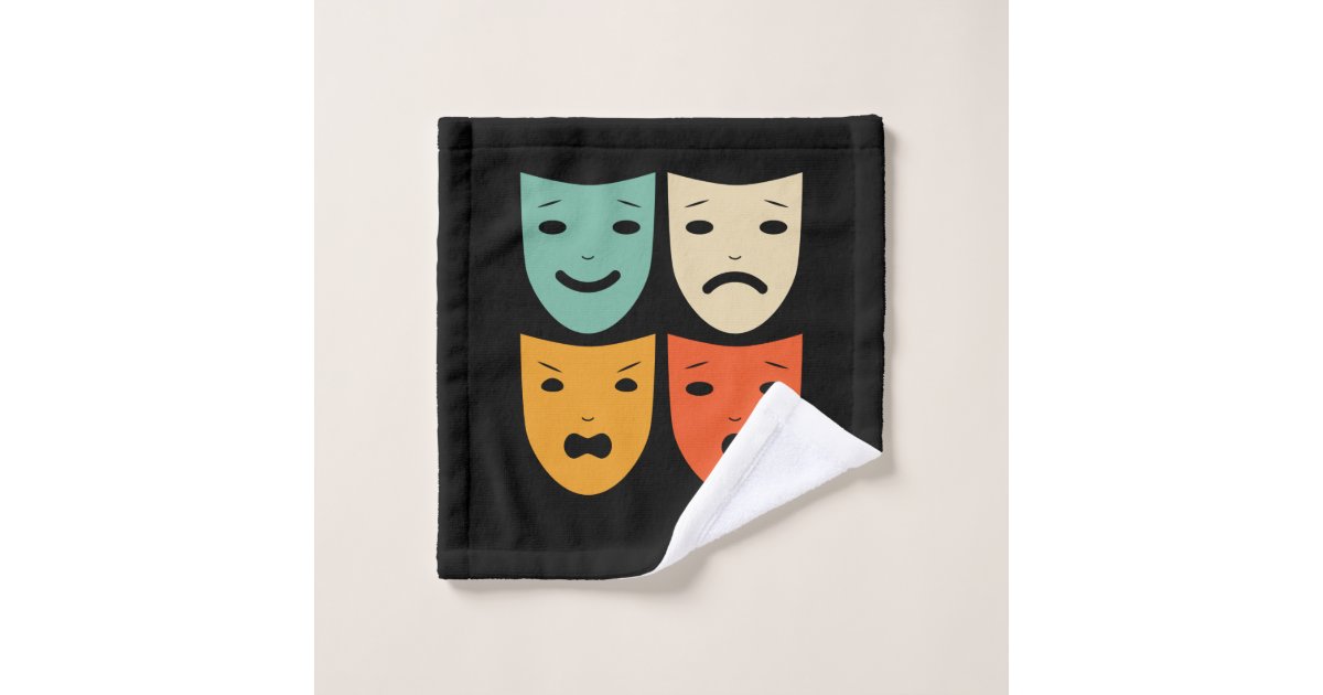 Vintage Theatre Masks Theater Actress Drama Actor Wash Cloth | Zazzle