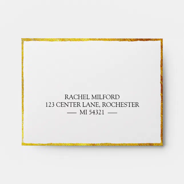 Vintage thin gold border frame rspv envelope | Zazzle