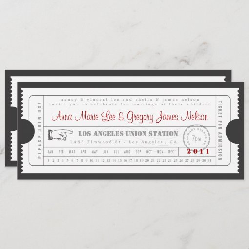Vintage Ticket Invitation - Punch Card | Zazzle