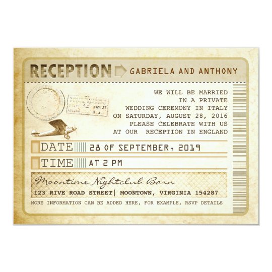 vintage ticket reception invitation | Zazzle.com