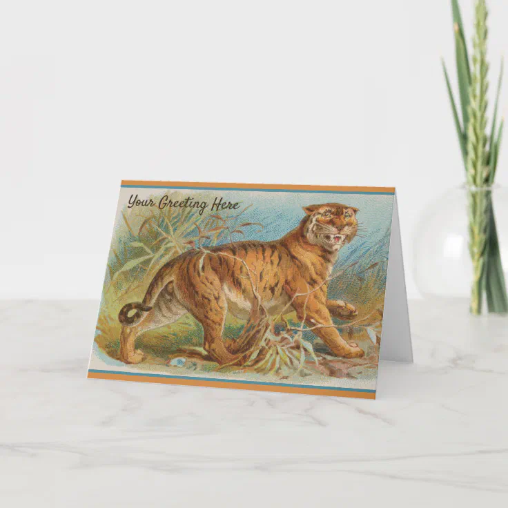 Vintage Tiger Card | Zazzle