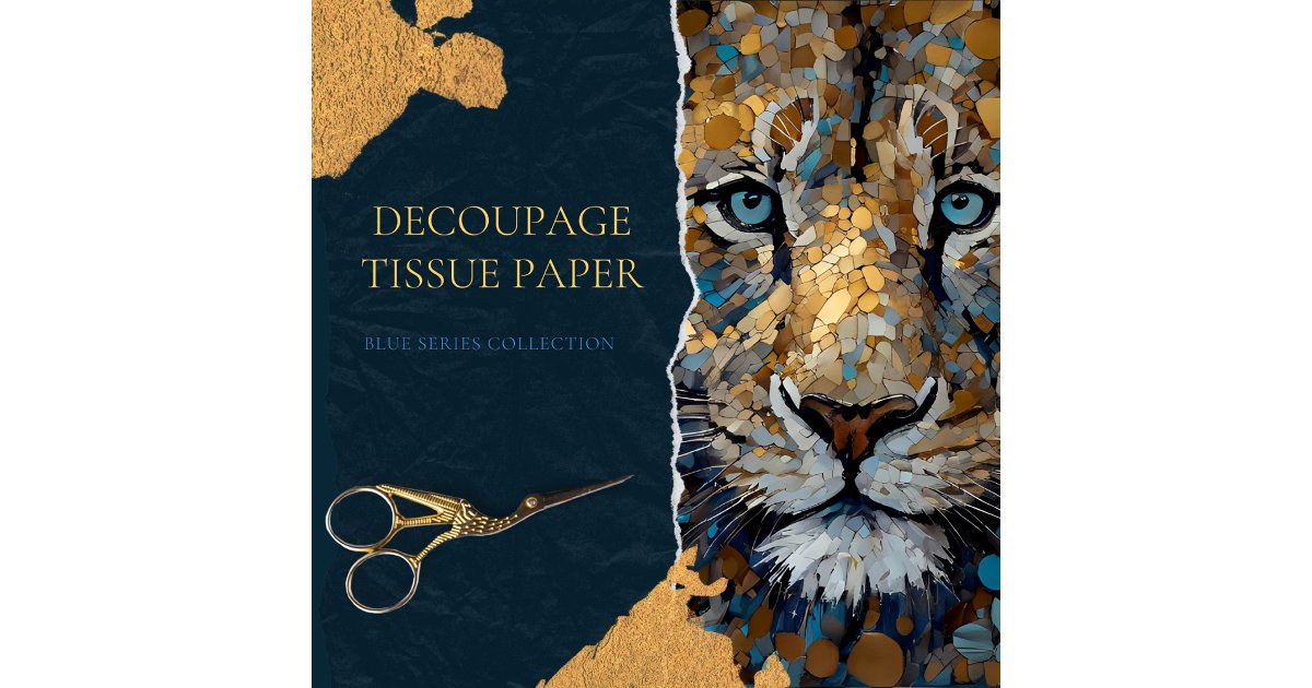 Vintage Tiger Decoupage Tissue Paper | Zazzle