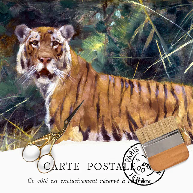 Vintage Tiger Decoupage Tissue Paper | Zazzle