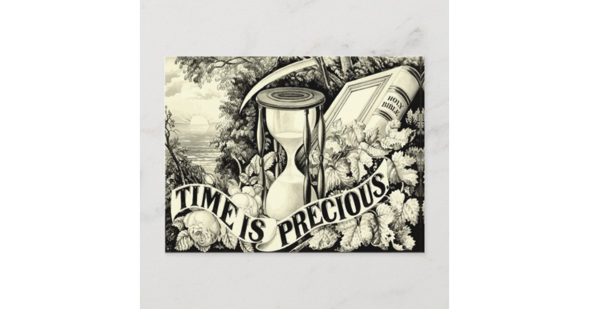 Vintage Time Is Precious Postcard | Zazzle