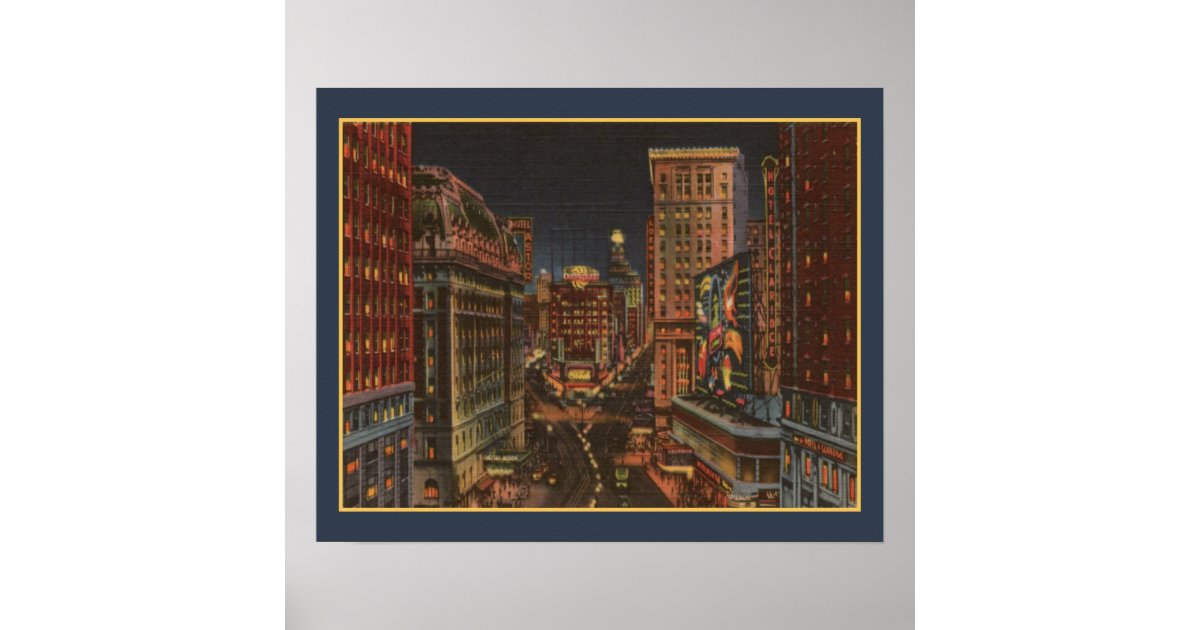 Vintage Times Square Poster | Zazzle