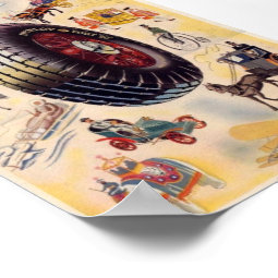 Vintage Tire Ad - Dunlp Tires Poster | Zazzle