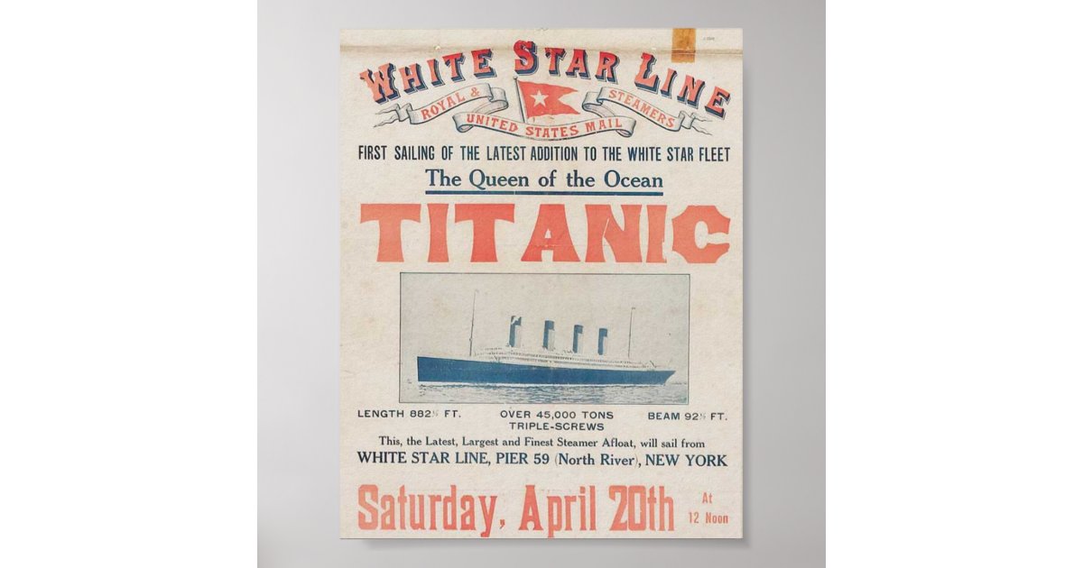 Vintage Titanic Travel Poster | Zazzle