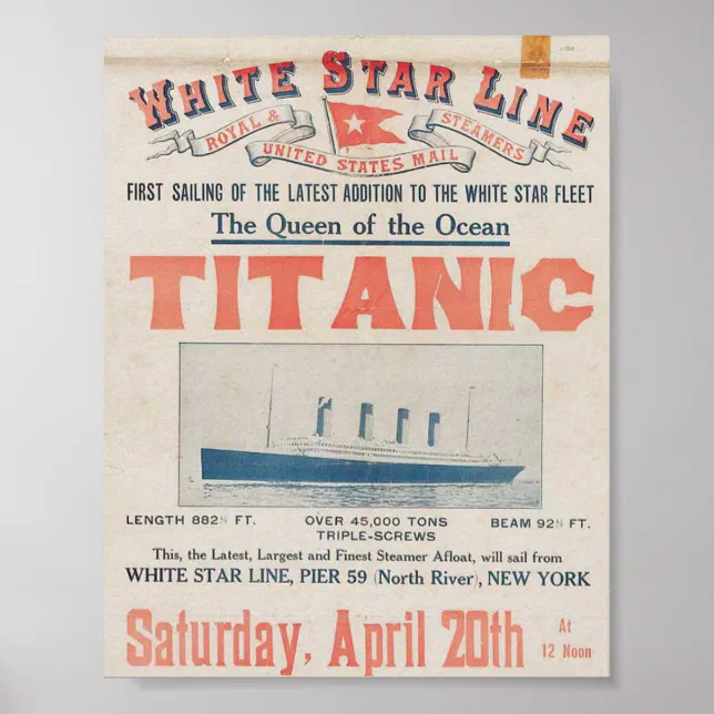 Vintage Titanic Travel Poster | Zazzle