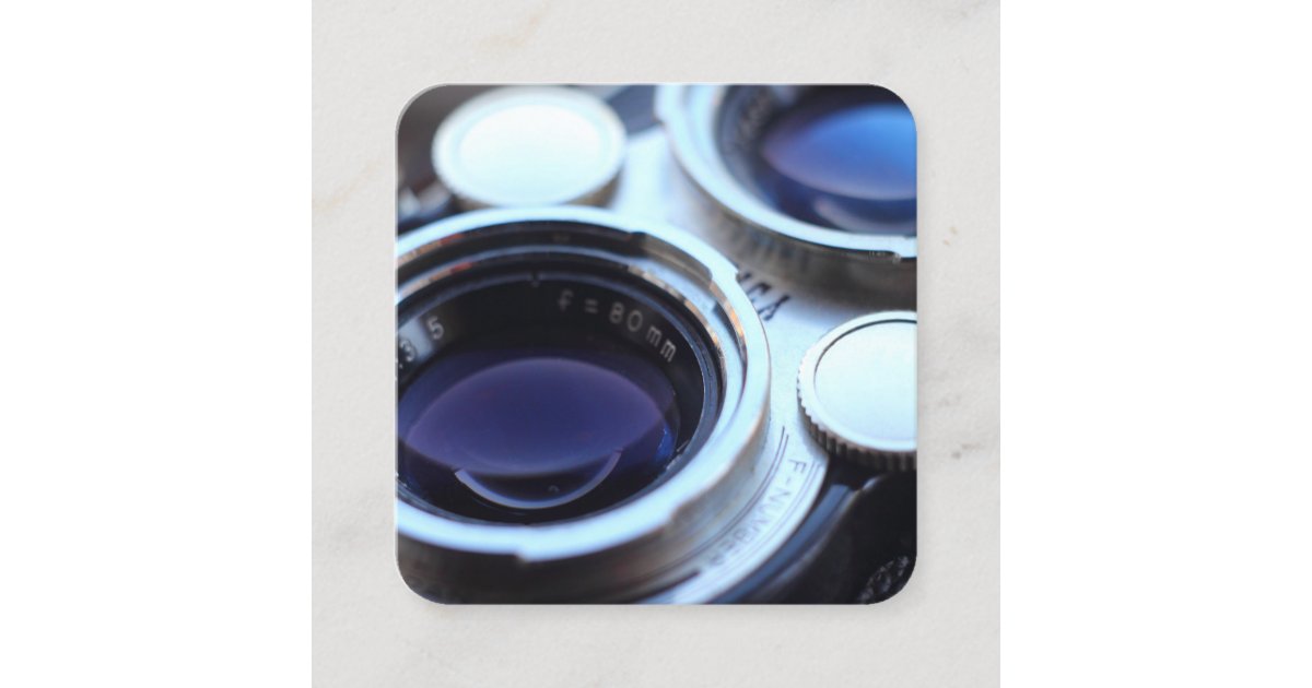 Vintage TLR Camera Detail Square Business Card | Zazzle