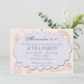 Vintage Toile Birthday Tea Party Invitation | Zazzle