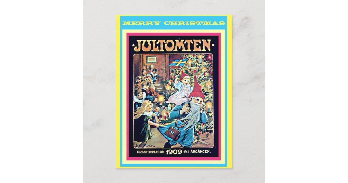 Vintage Tomten, Jultomten Swedish Father Christmas Postcard | Zazzle