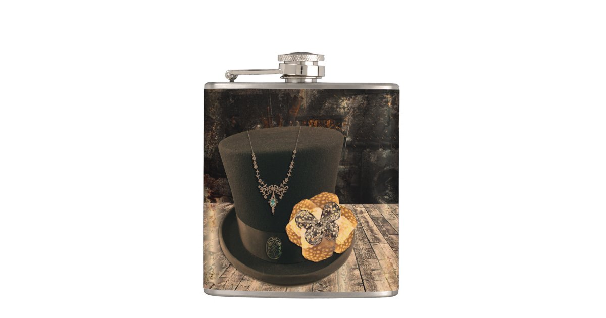 Vintage Top Hat Drinking Flask | Zazzle