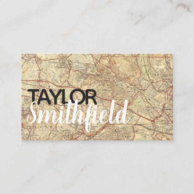 vintage topography business card | Zazzle
