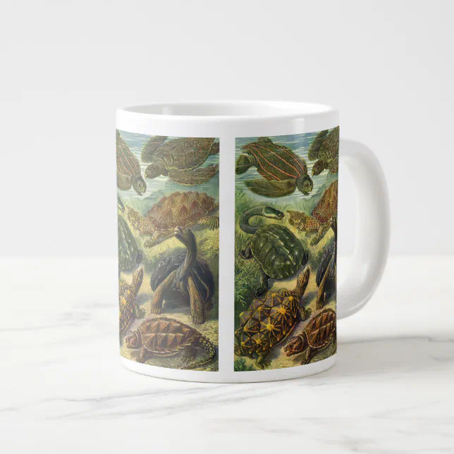 Vintage Tortoises and Sea Turtles by Ernst Haeckel Giant Coffee Mug ...
