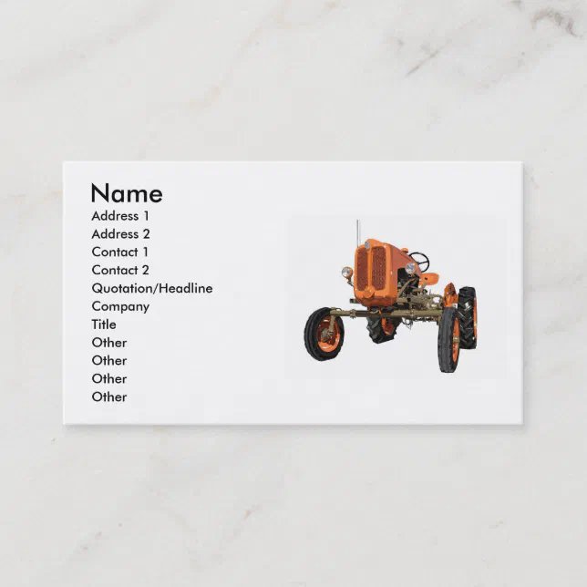 Vintage Tractor Business Card | Zazzle
