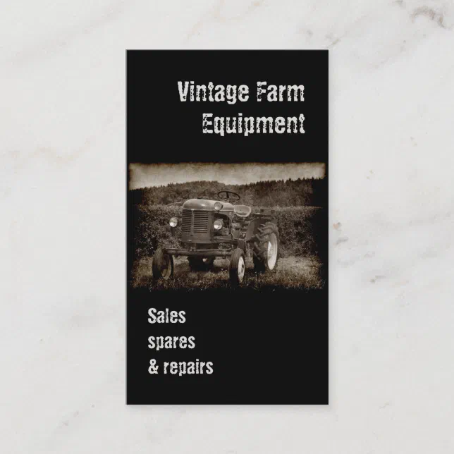 Vintage tractor business card | Zazzle