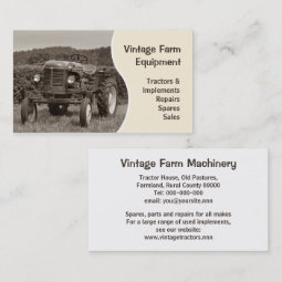 Vintage tractor business card | Zazzle