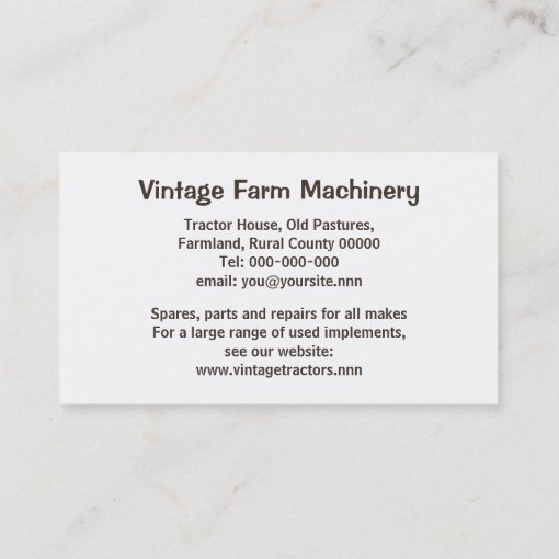Vintage tractor business card | Zazzle