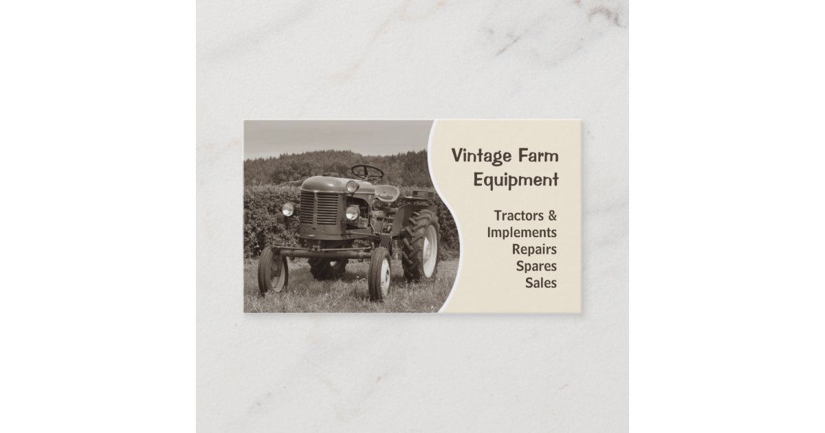 Vintage tractor business card | Zazzle