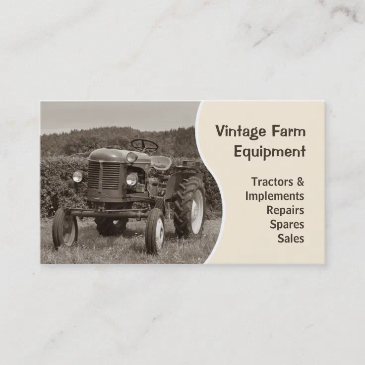 Vintage tractor business card | Zazzle