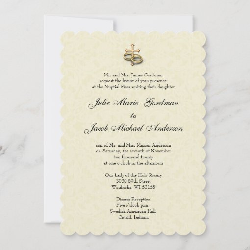 Vintage Traditional Catholic Church Wedding Invitation | Zazzle