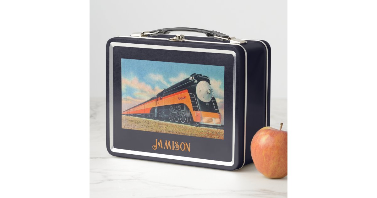 Vintage Train Advertising Metal Lunch Box | Zazzle