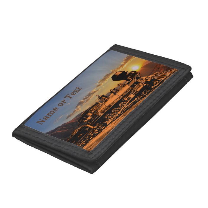 Vintage Train at Sunset CPRR 229 Railroad Trifold Wallet | Zazzle